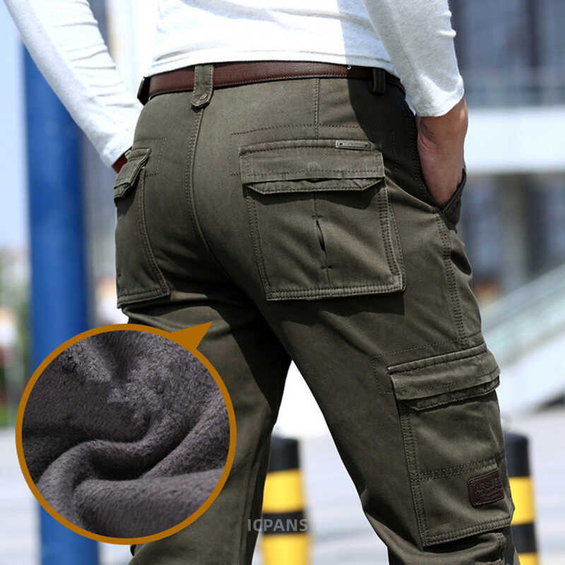 2 6 Pockets Fleece Warm Cargo Lalaki Damit Thermal Work Casual Winter ...