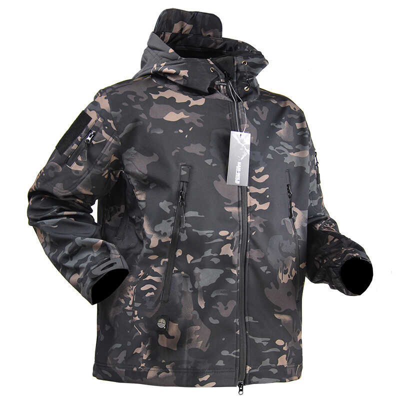 * Winter Fleece Jacket Men Soft Shell * Waterproof US Army Camouflage ...