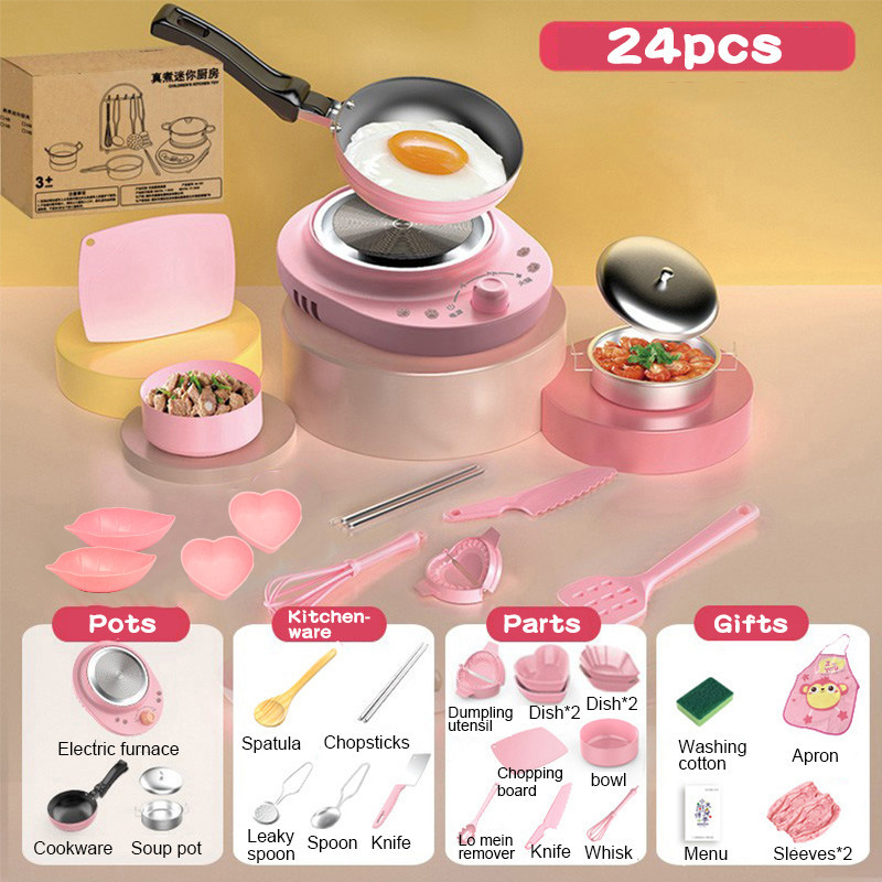 Real Cooking Set for Kids Kitchen Toys Set Utensils Pretend Play Kids ...