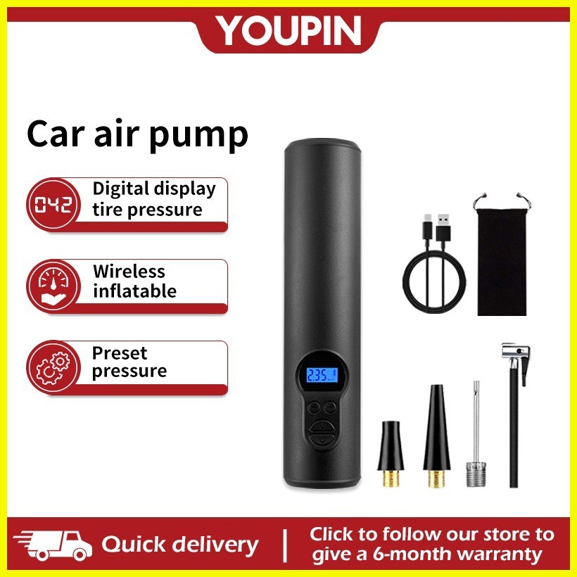 ☪ Youpin Mini Tire Inflator Rechargeable Portable Air Compressor 12v ...
