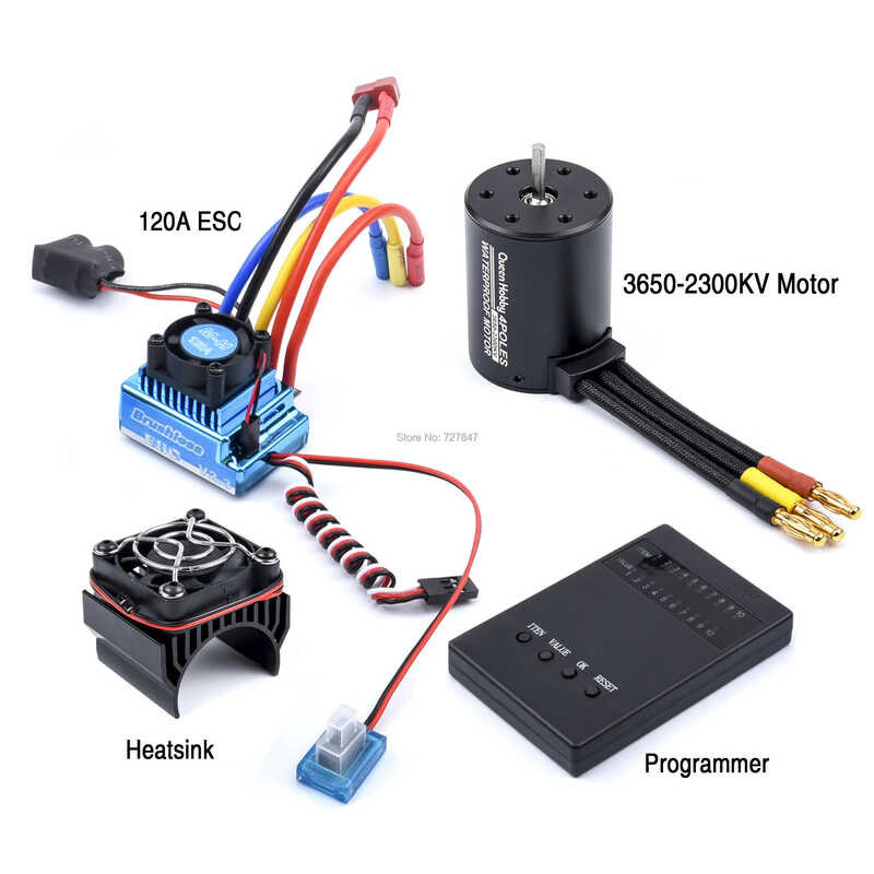 3650 2300Kv Brushless Motor & 45A 60A 80A 120A ESC With Program Combo ...