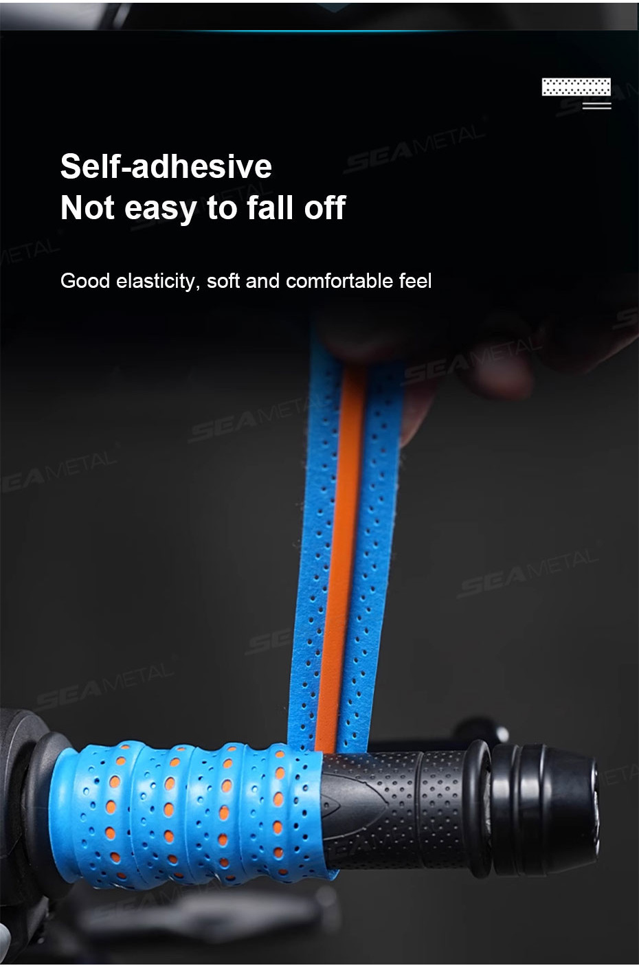 SEAMETAL Motorcycle Handlebar Tape Road Bike Bar Tape PU Bike Handlebar ...