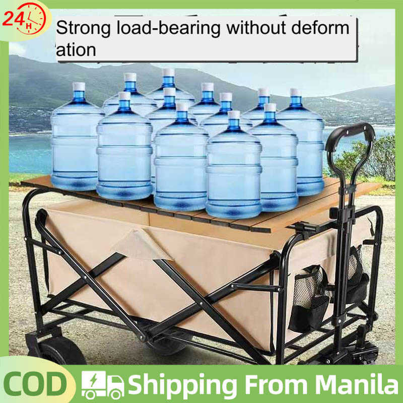 Garden Shopping Cart Hand Truck gamit 4 gulong sa labas Camping Picnic ...