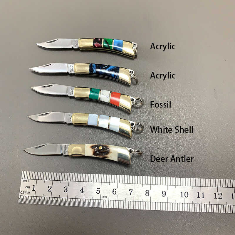 Acrylic / Handle Mini Folding Pocket Knife Stainless Steel Small ...