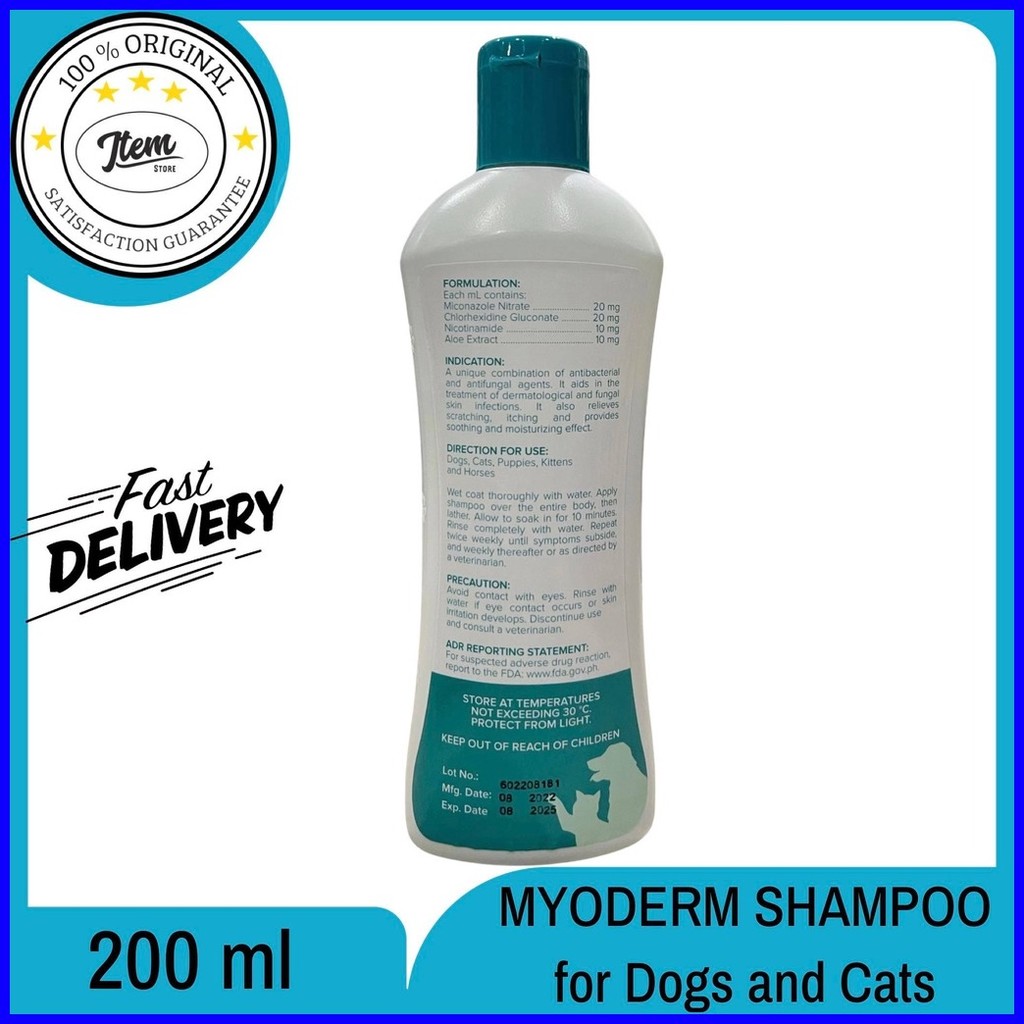 MYODERM ANTIBACTERIAL/ANTIFUNGAL MEDICATED SHAMPOO 200ML | Shopee ...