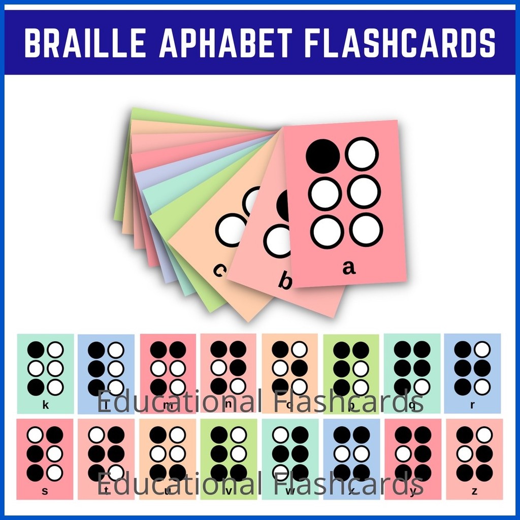 ♟ The Braille Alphabet Flashcards, Braille Numbers Flashcards ...