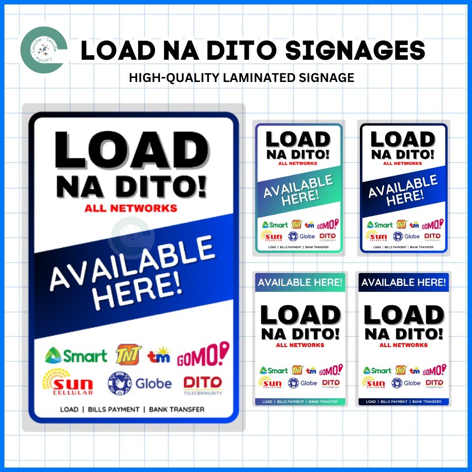 ⚖ ∟ Load Na Dito Signage l Load Available here Signage | Laminated ...