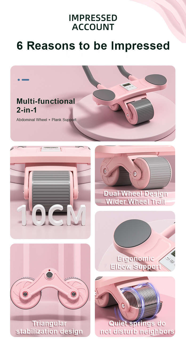 Core&Abdominal Train Ab Rollers Abdominal Health Wheel Support Rebound ...