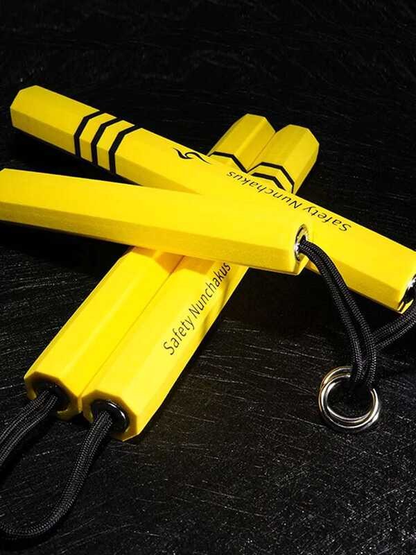 Silver flame octagonal sponge nunchucks, Bruce Lee nunchucks, yellow ...