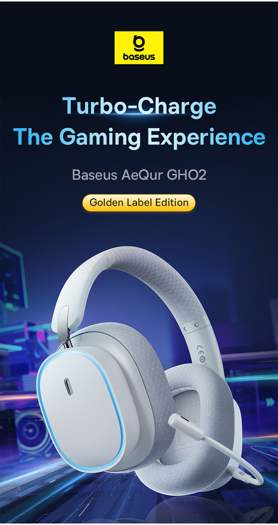 Baseus AeQur GH02 Gaming Wireless Headphones High Quality Sound 4 ...