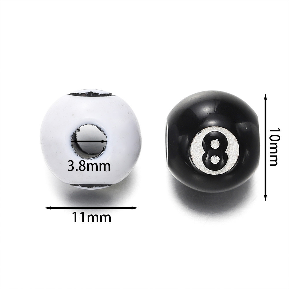St.kunkka 20-50Pcs 10 * 11mm Acrylic Black 8 Billiard Color 8 Billiard ...