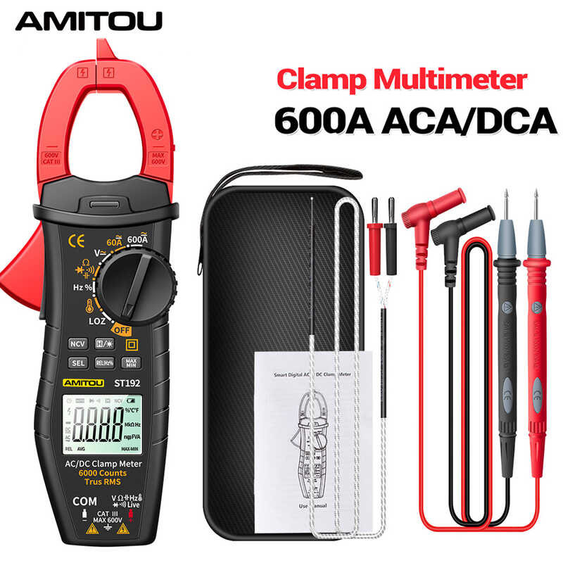 St192 Digital AMITOU Professional Multimeter Clamp ACDC Clamp Meter ...