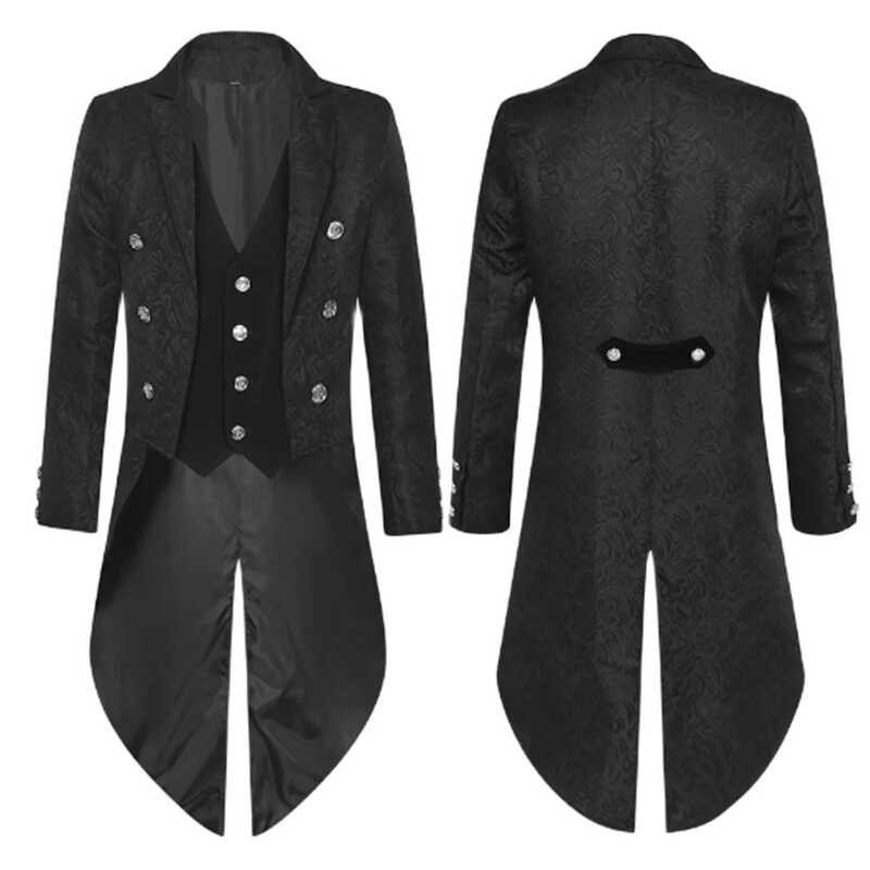 Steampunk Goth Long Formal Gothic Victorian Frock Coat Men Party ...