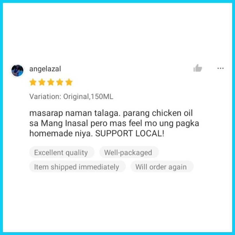 ⊕ ⭐ |Eris Cook Home-Made Chicken Oil Ala Mang Inasal| 150ML (Original ...