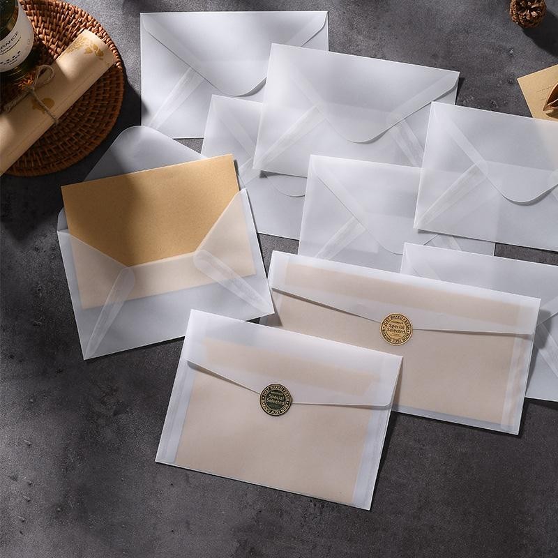 Blank Sulfuric Acid Paper Envelope Translucent Sturdy White Wedding ...