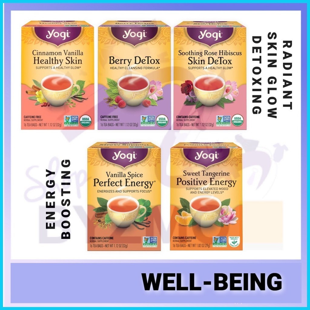 Yogi Tea Detox/Skin- Berry Detox, Healthy Skin Cinnamon Soothing Rose ...