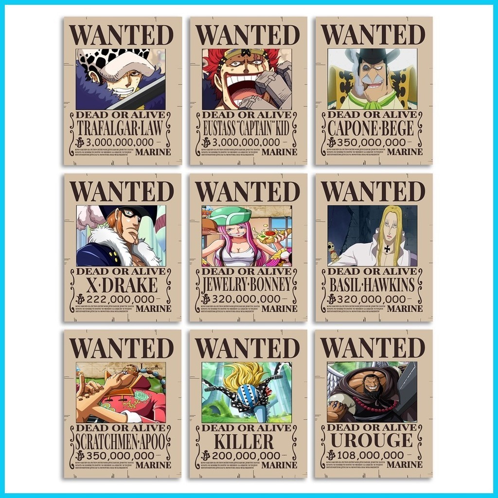 ∇ One Piece HD Latest Bounties Wanted Poster Set | Shopee Philippines