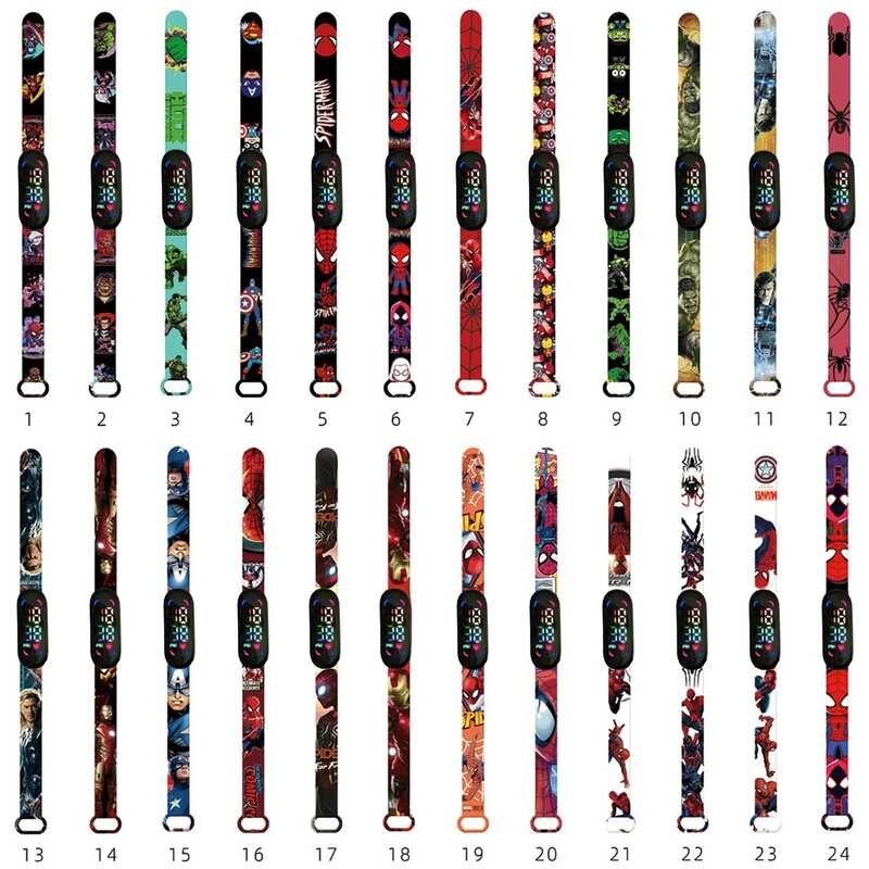 Spider Children Man Cartoon Anime Character Luminous Bracelet Watch LED ...