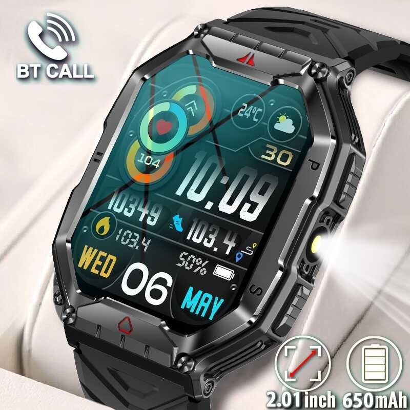 2024 Red Smart Watch Men AMOLED Screen LED Lighting GPS Sport 650 Mah ...