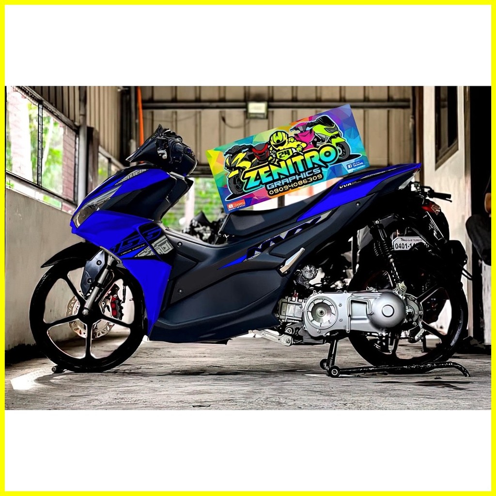 Best Quality NVX 2023 DECALS FOR RACE BLUE AEROX V2 (ZENITRO GRAPHICS ...