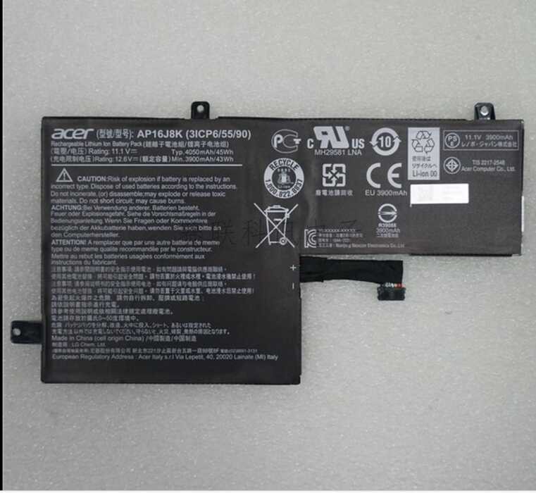 Acer Original Ap16j8k 3Icp6/55/90 Notebook With Built-In Battery ...