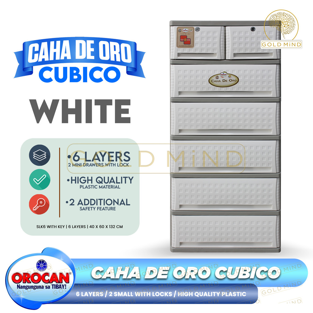 Orocan Caha de Oro Cubico 6 LAYERS Drawers with Lock and Keys | Shopee ...