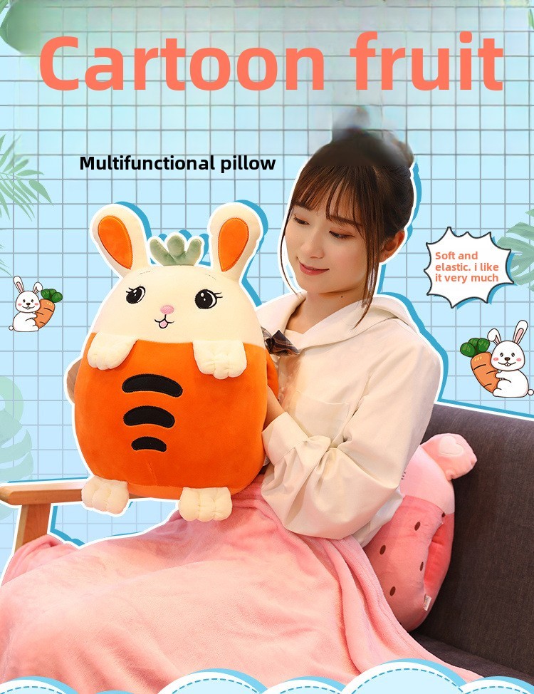 Cartoon Animal Air Conditioning Blanket Pillow Blanket 3-in-1 Car Dual ...