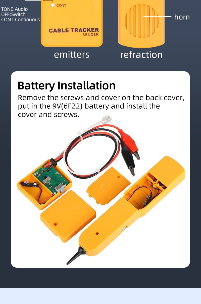 Cable Finder Tone Generator Tracer Probe Line Tracer Cable Circuit ...
