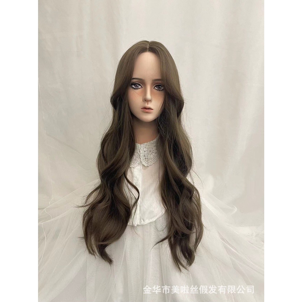 002-1 Hot Sale Cross-Border Forehead Lace Wig Female Medium Long Wig ...
