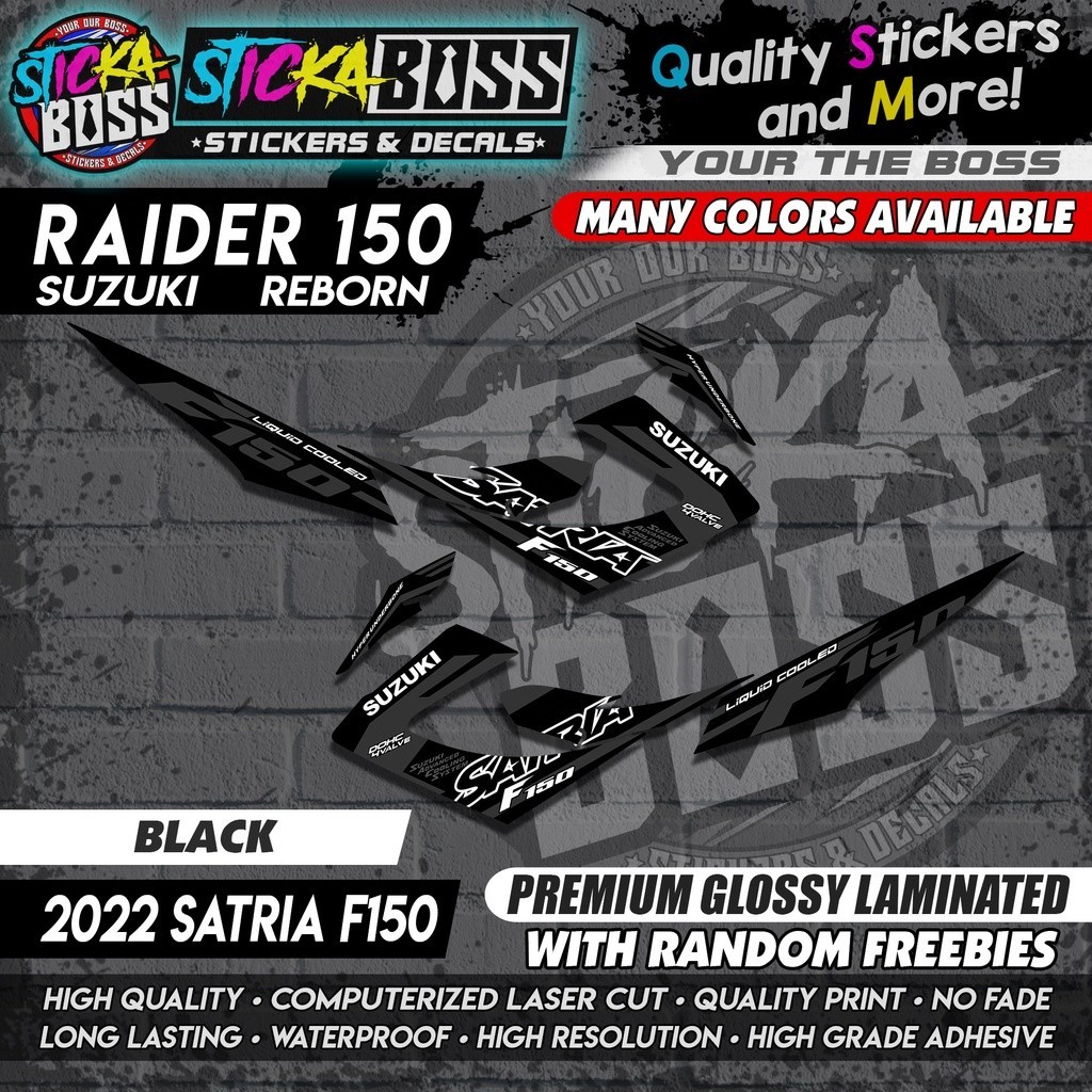 ☂ Suzuki Raider 150 Reborn Stock Decals BLACK ( 2022 Satria F150 )【WITH ...