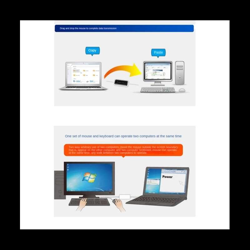 KM 2.0 Smart Sa PC Keyboard Mouse Share Sync Link Extension Cable Data ...