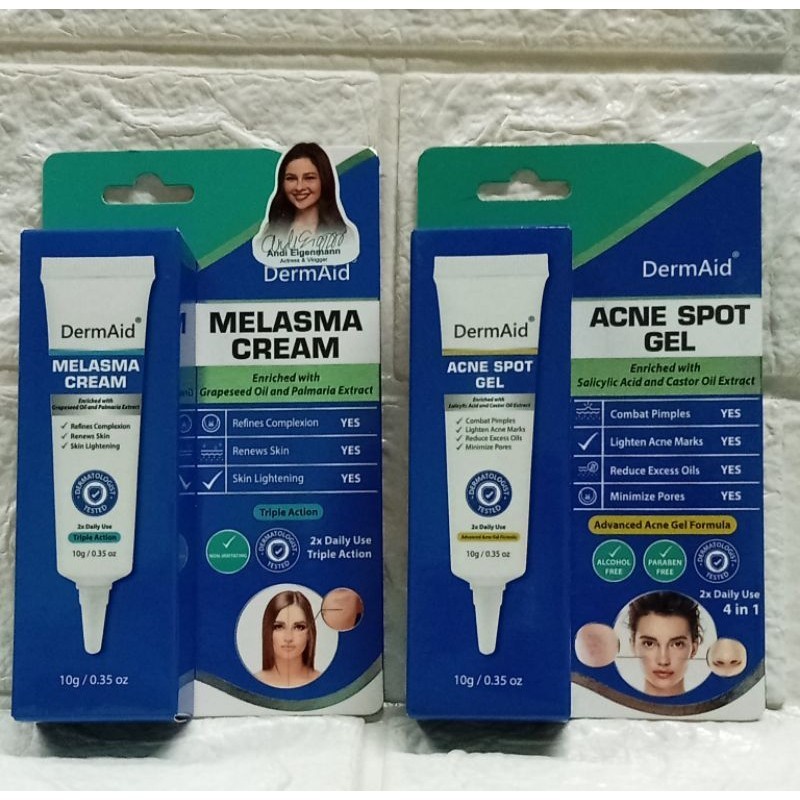 DERMAID MELASMA CREAM / ACNE SPOT GEL (10G) | Shopee Philippines