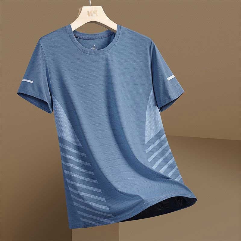 [4 Colors] M-5XL Ice Silk Men's Dri-fit Shirt Fashion Quick-Dry Solid ...