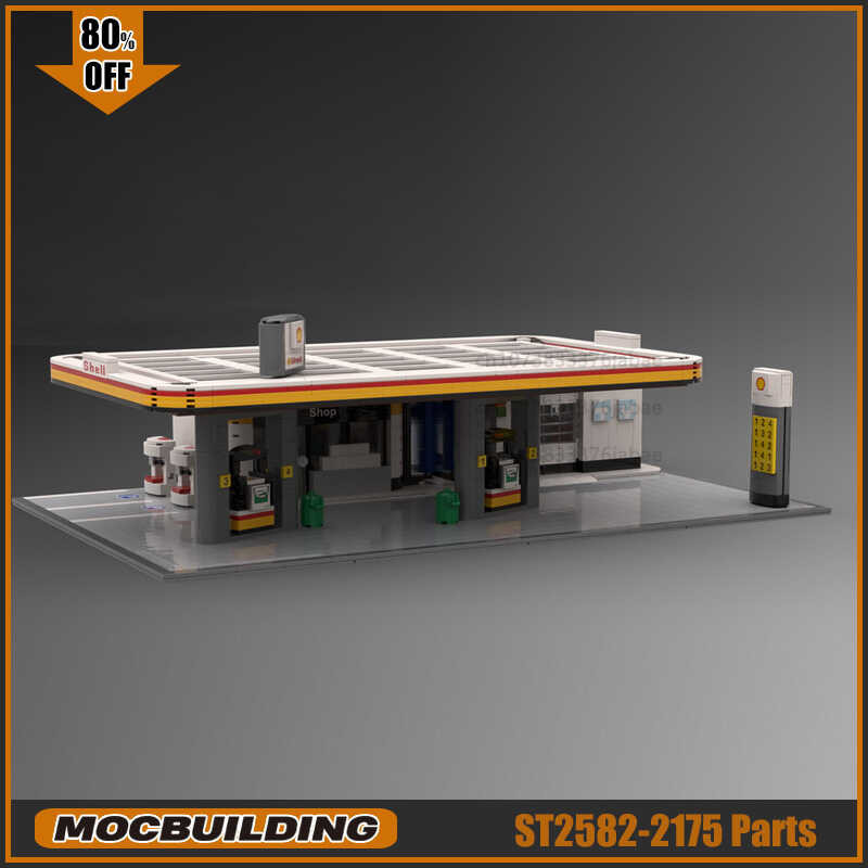 Moc Modular Shell Gas Station Building Blocks City Street View Creative ...