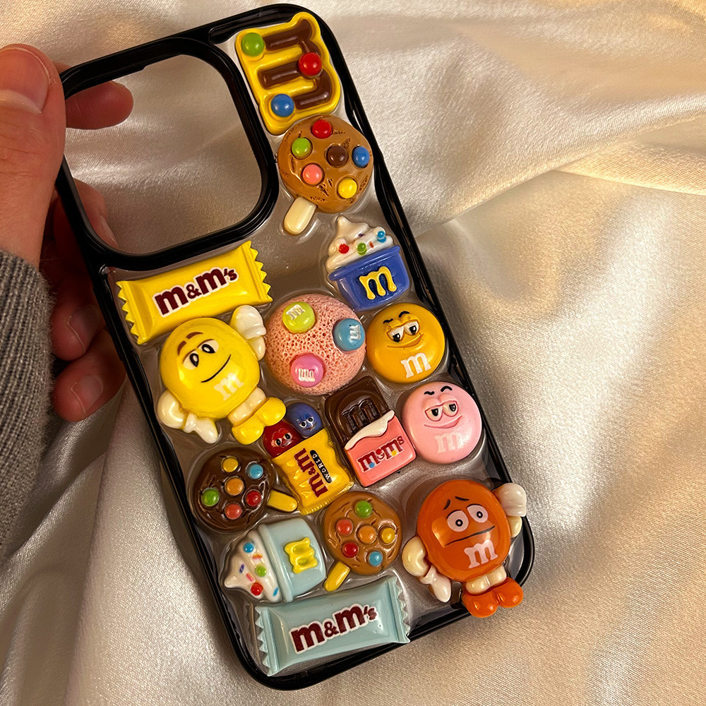 Funny 3D M&M's Glitter Gell Phone Case for Iphone 11 15 14 Pro Max 12 ...
