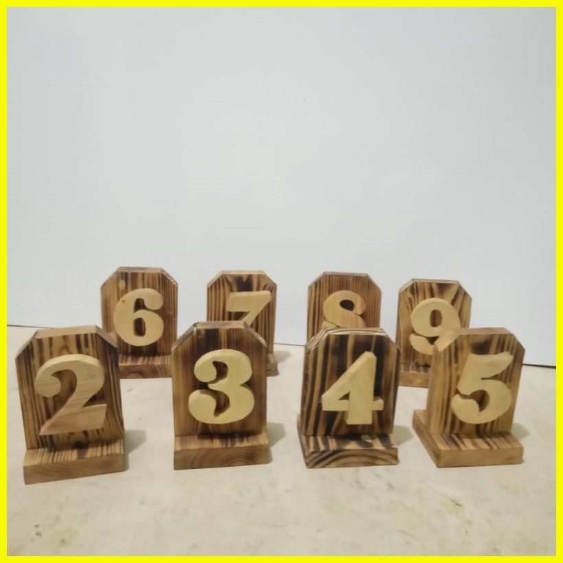 ۩ KAYU Cafe Number | Restaurant Number | Embossed Wooden Table Number ...