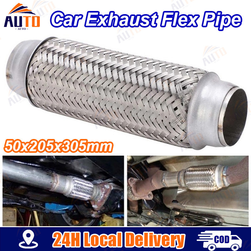 Exhaust Flex Pipe Stainless Steel Double Braid 2inch X 12inch Exhaust ...