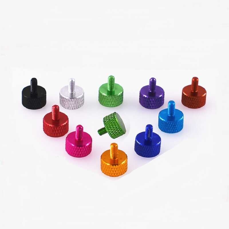 M3 * 4/5/6/8/10 color aluminum alloy hand screw flat head rolled bolt ...