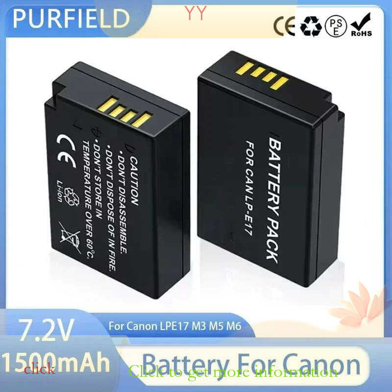 Lp-E17 PURFIELD 1500Mah Camera Battery+Led Dual USB Charger For Canon ...