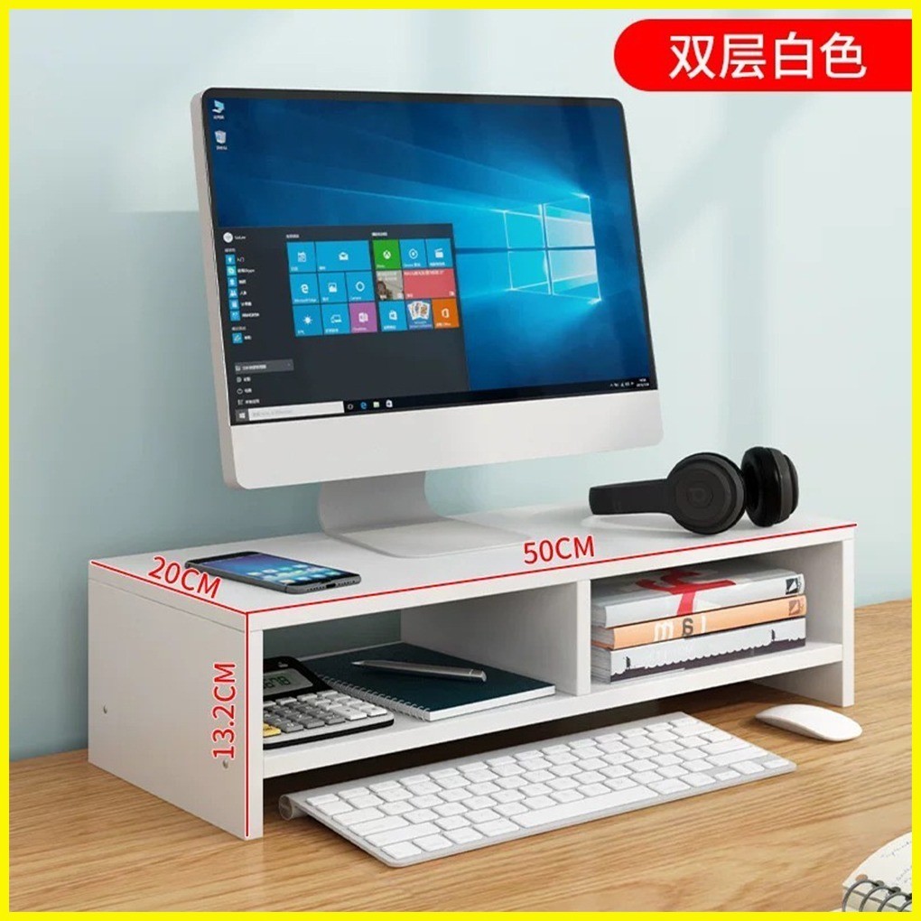 ∏ Wooden Monitor/Laptop Riser Stand Organizer with Dividers | Shopee ...