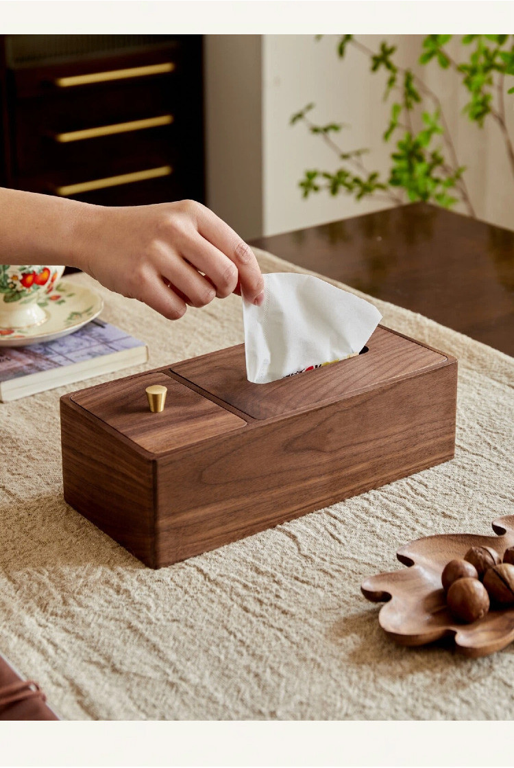 Walnut Wood Tissue Box Premium Living Room Storage Solution | Shopee ...