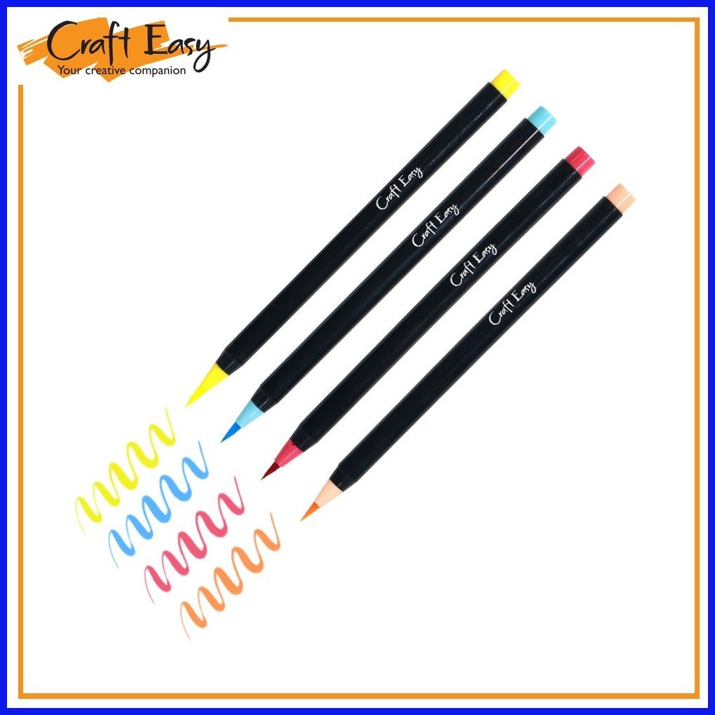 Craft Easy Pastel Colored Soft Tip Calligraphy Brush Pens (Yellow ...