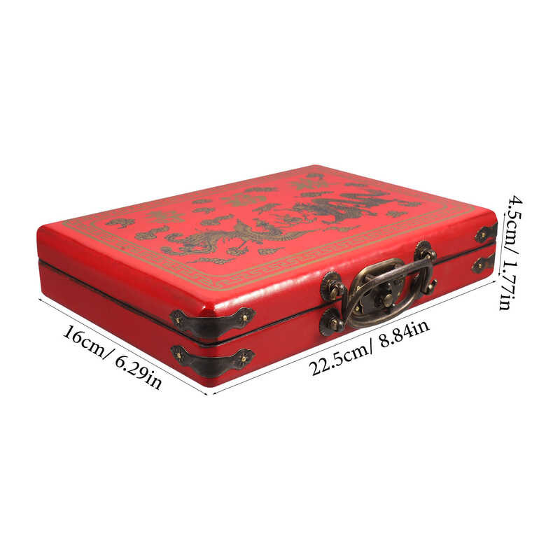 Wooden Mahjong Eshopdeal Box Retro Mahjong Case Handheld Mahjong Box ...