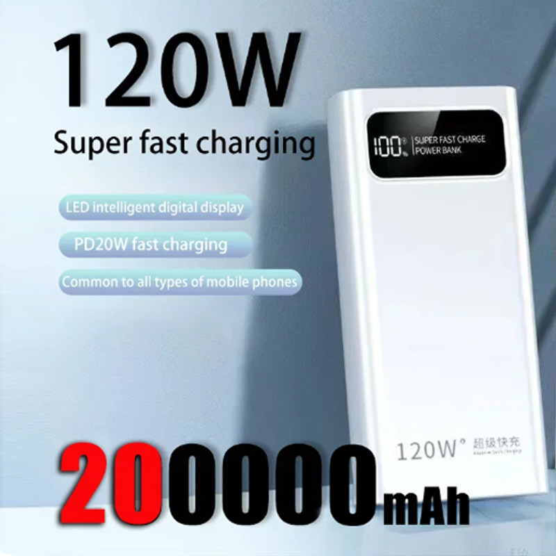 Bagong 200000mAH 120W Super Fast Charging Battery High Capacity Digital ...