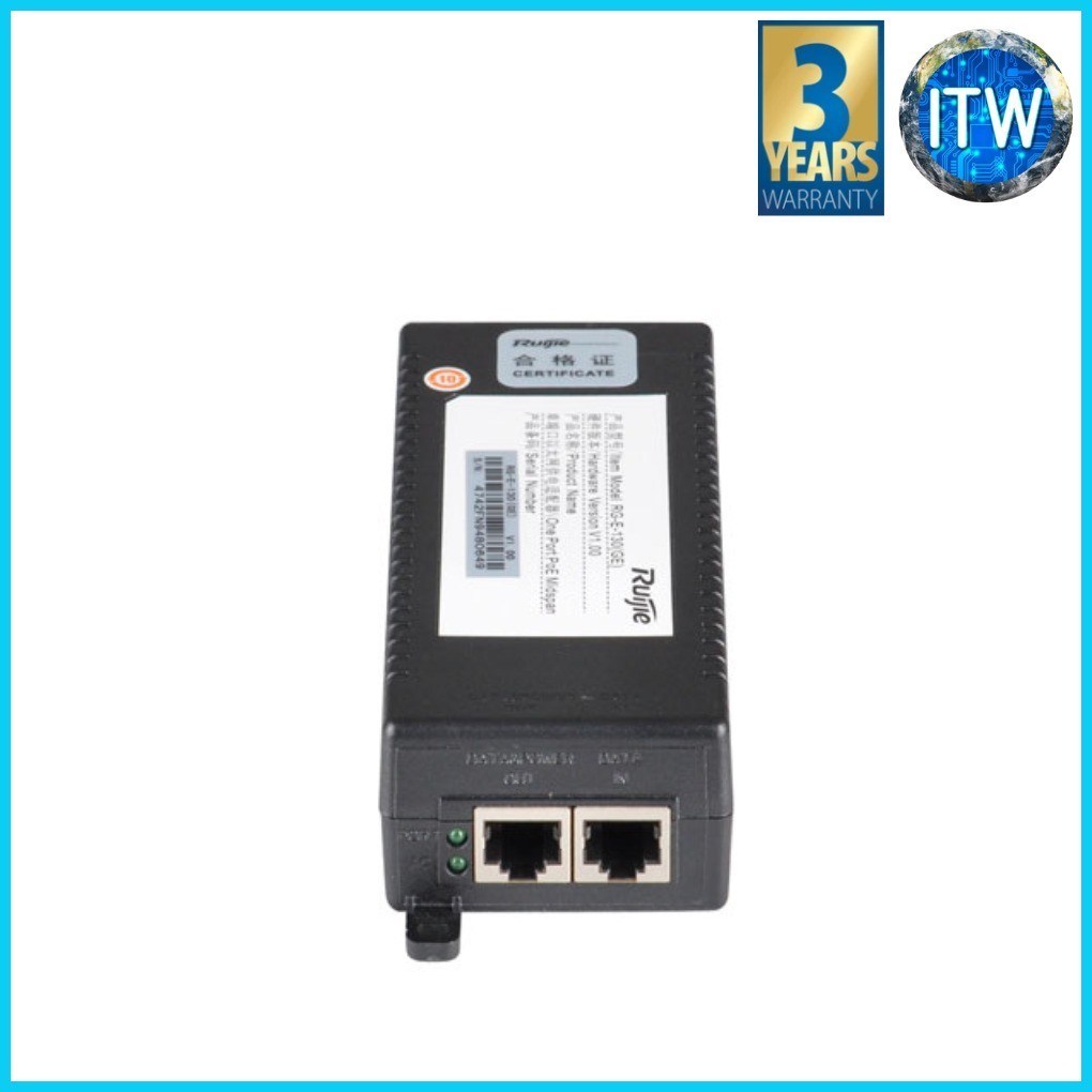 ♀ Ruijie RG-E-130(GE) Power Injector 1-port Gigabit PoE Adaptor (802 ...