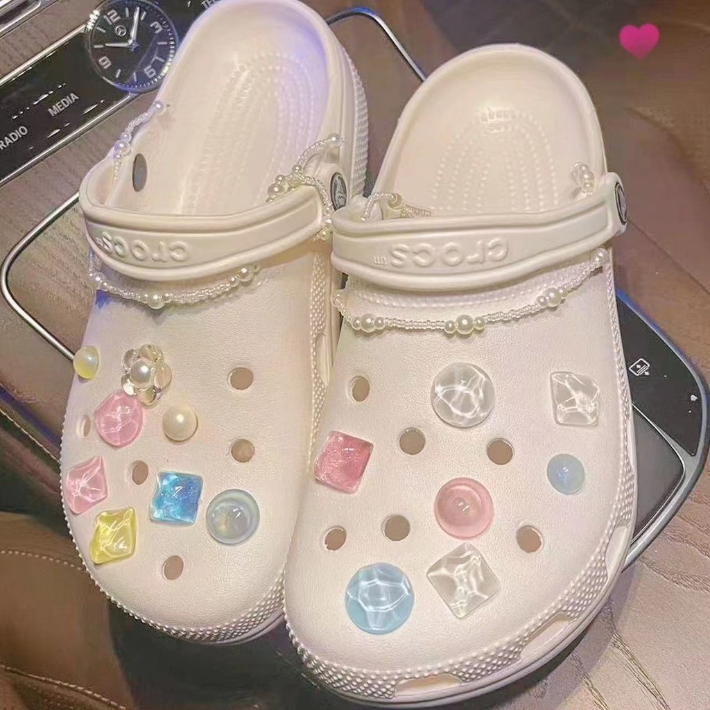 Fashion Round Crystal Jibbitz Charm Butterfly Jibits Crocs Gemstone ...