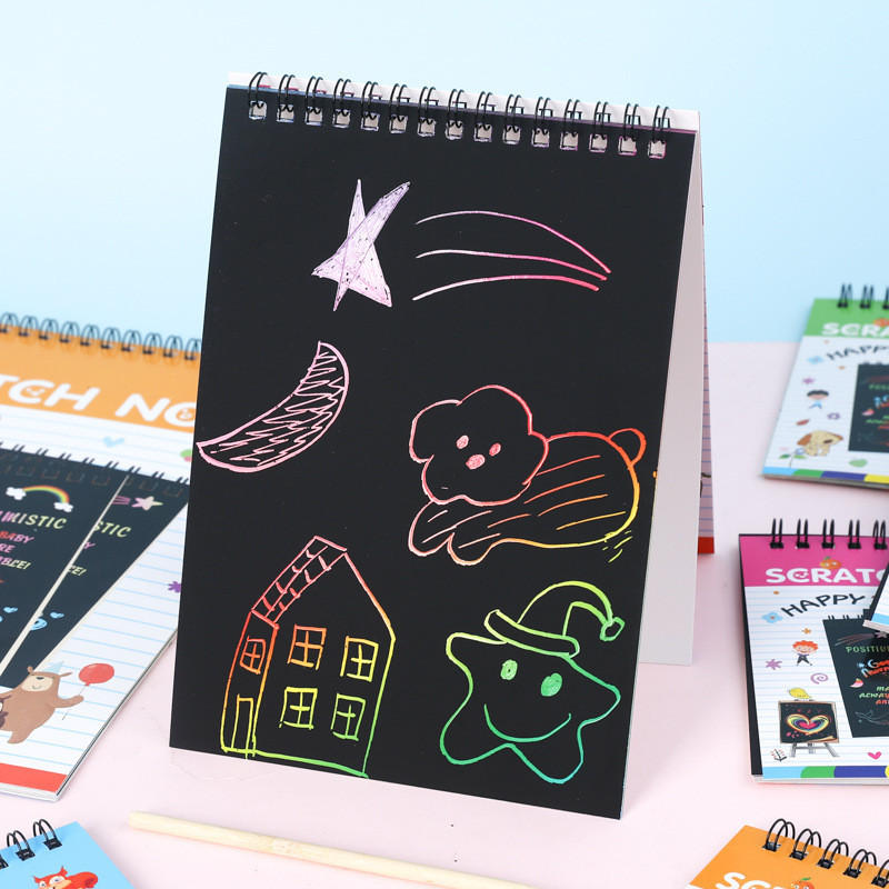 10 Sheets DIY Drawing Book Colorful Graffiti Book Scratching Books ...
