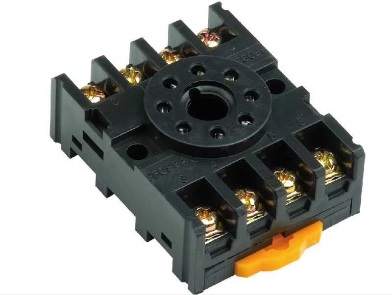 PF083A round 8-pin socket base for time relay, equipped with 2P AH3 ASY ...