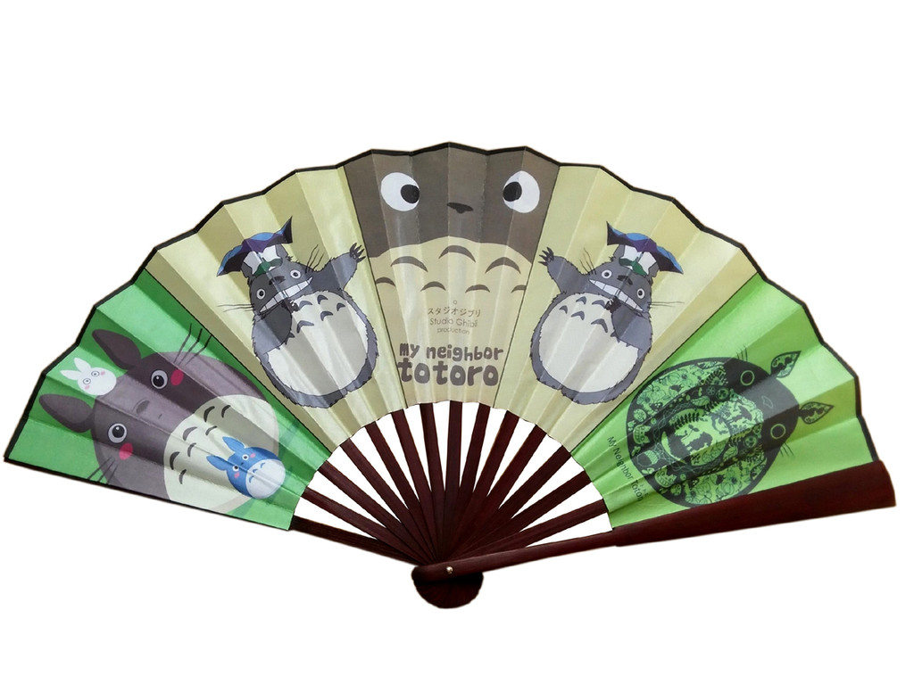 33cm Anime My Neighbor Totoro Bamboo Paper Folding Fan Cartoon Hand ...