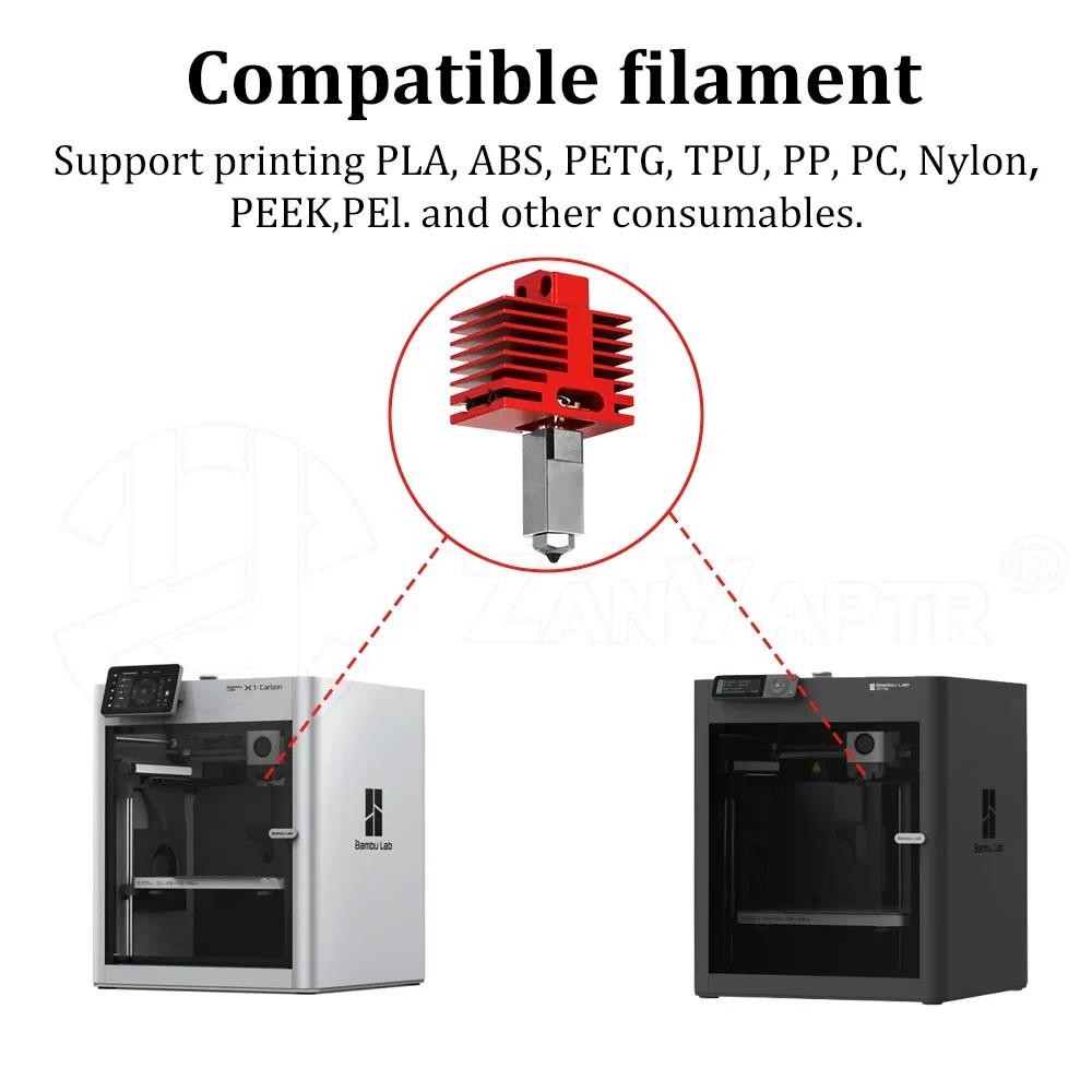 V4.0 New Hotend For Bambu Lab P1P X1C P1S X1 X1E Upgrade Hot end Print ...